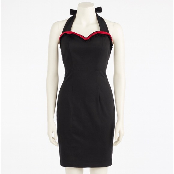 Collectif | Dresses | Collectif Black Halter Midi Dress Women 8 Us 2 Uk ...
